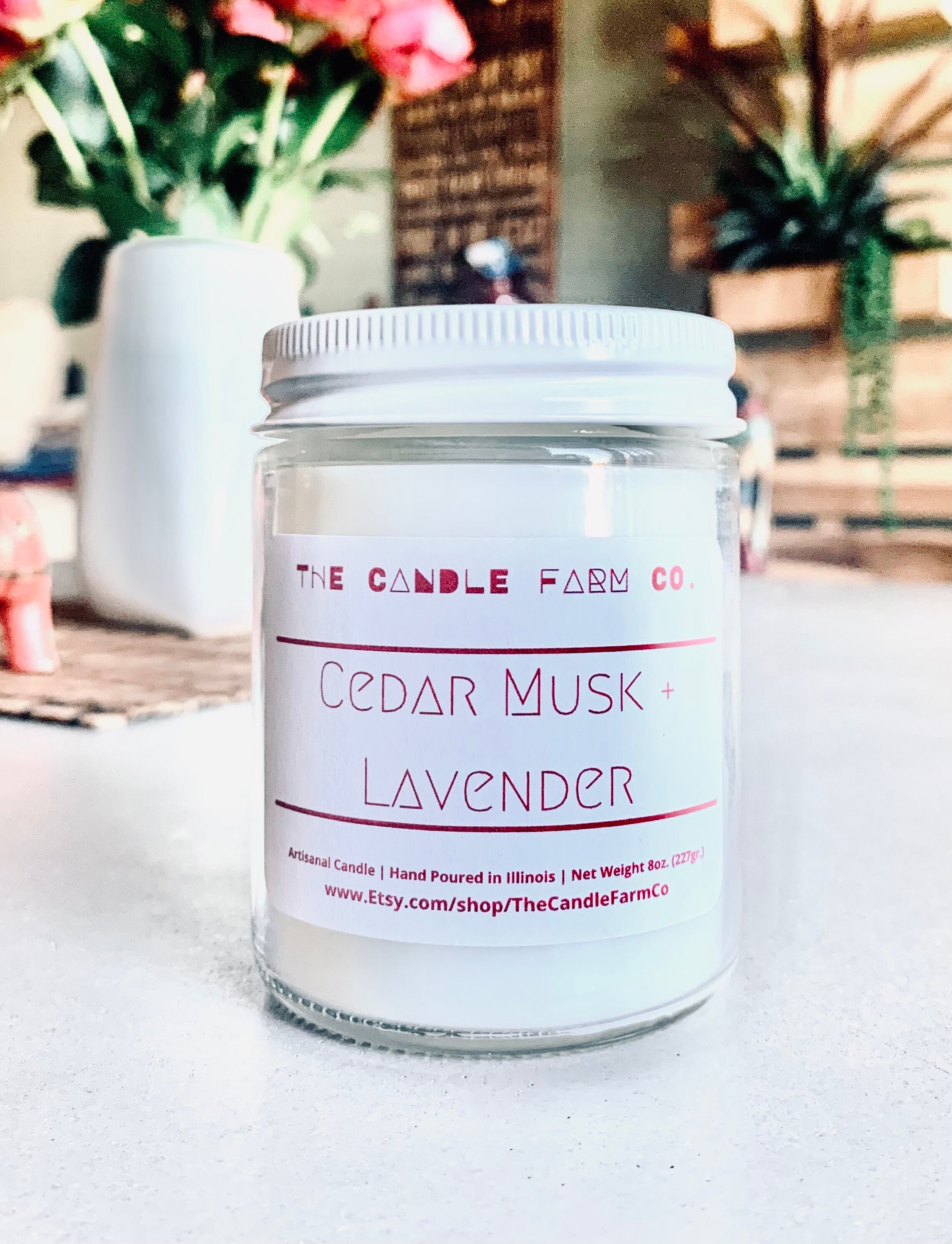 Cedar Musk Lavender Candle Long Distance Gift Self Care Gift - Etsy.de