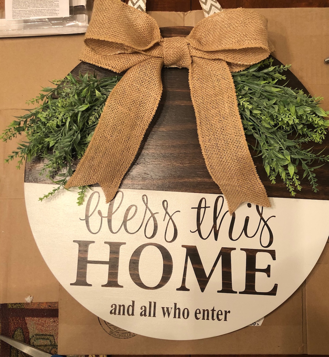 Round Wooden Door Hanger - Etsy