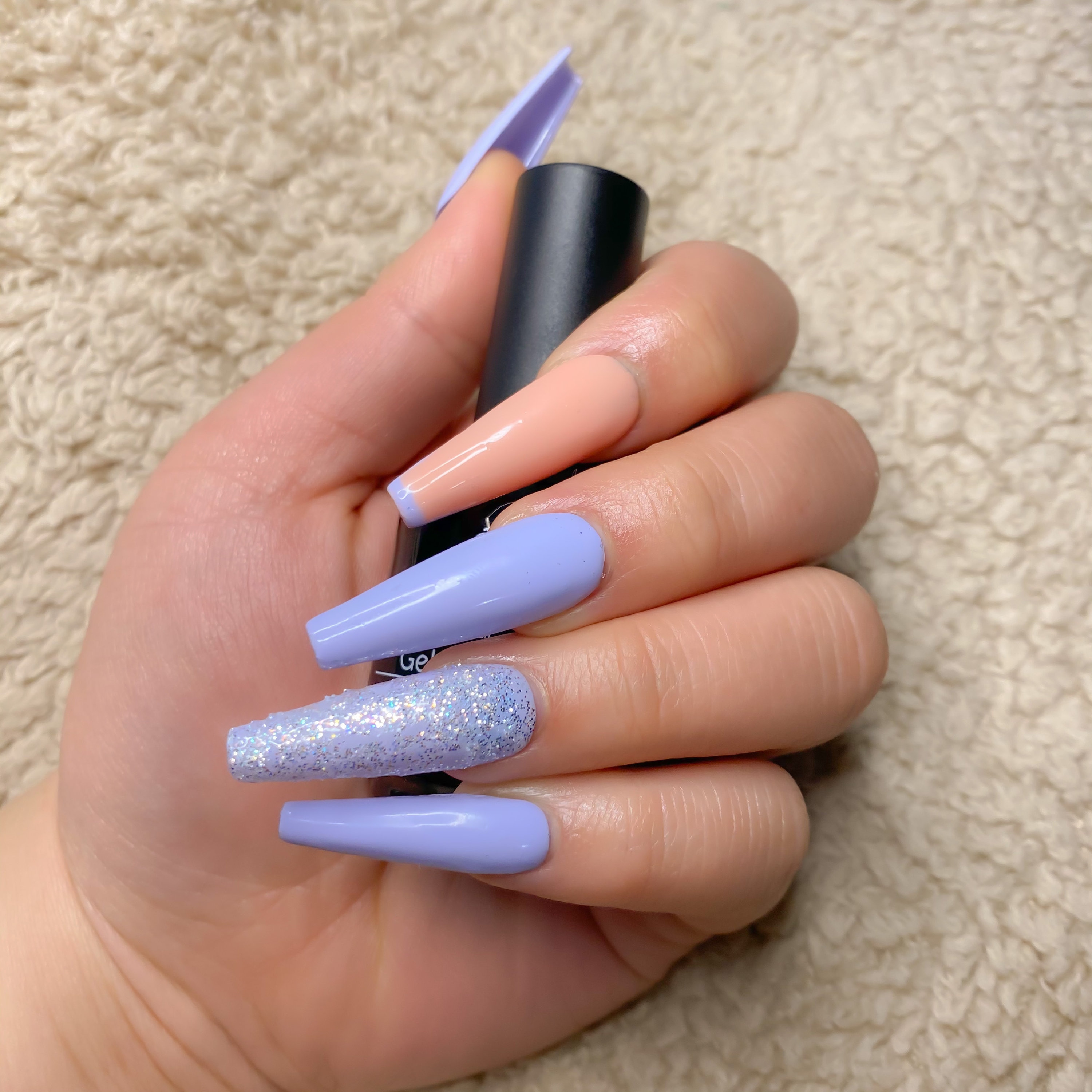 Blue nails glitter nails lines periwinkle nails Blue Glitz | Etsy