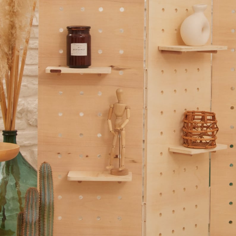 Wooden Screen Free Standing Pegboard Wood Divider Pegboard - Etsy