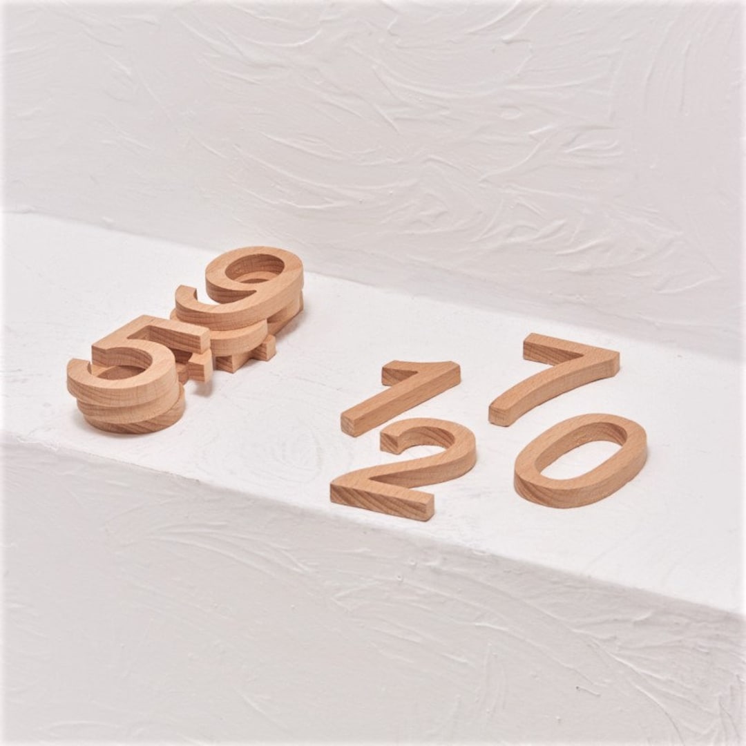 Wooden Number Set 0-9 With Math Symbols, Educational Toy Math Set (with ...