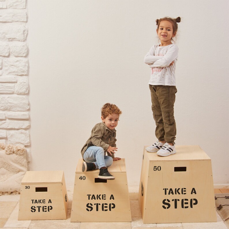 Plyometric Box Jumping Exercise Set, Crossfit Training Jump Box, Sports ...