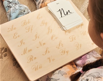 Wooden Cursive Alphabet Board - Etsy