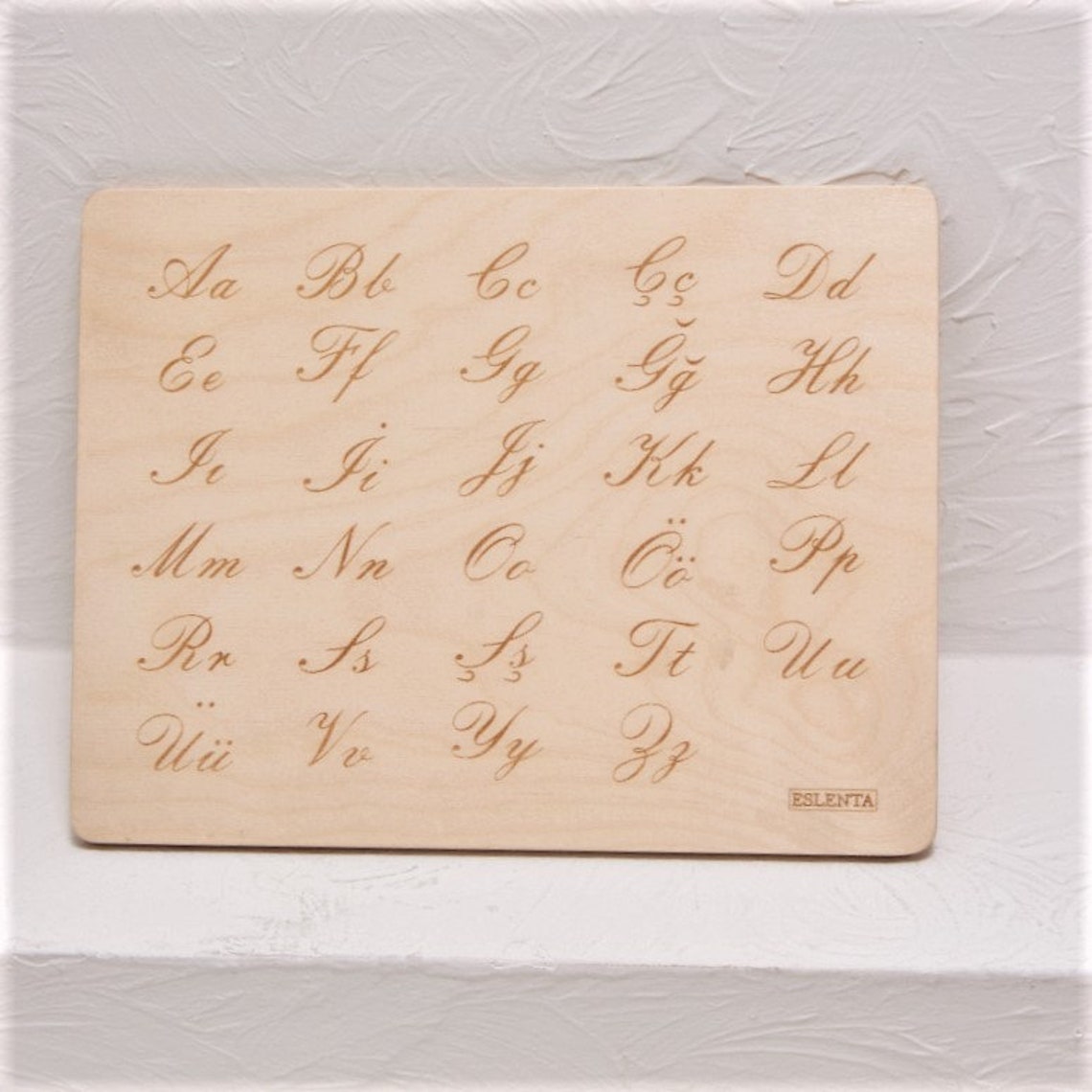 Wooden Alphabet Montessori Board and Tabletop Reference Chart, Classic ...