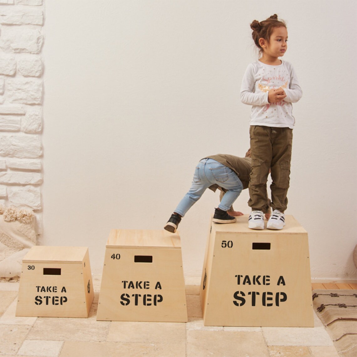 Plyometric Box Jumping Exercise Set, Crossfit Training Jump Box, Sports ...