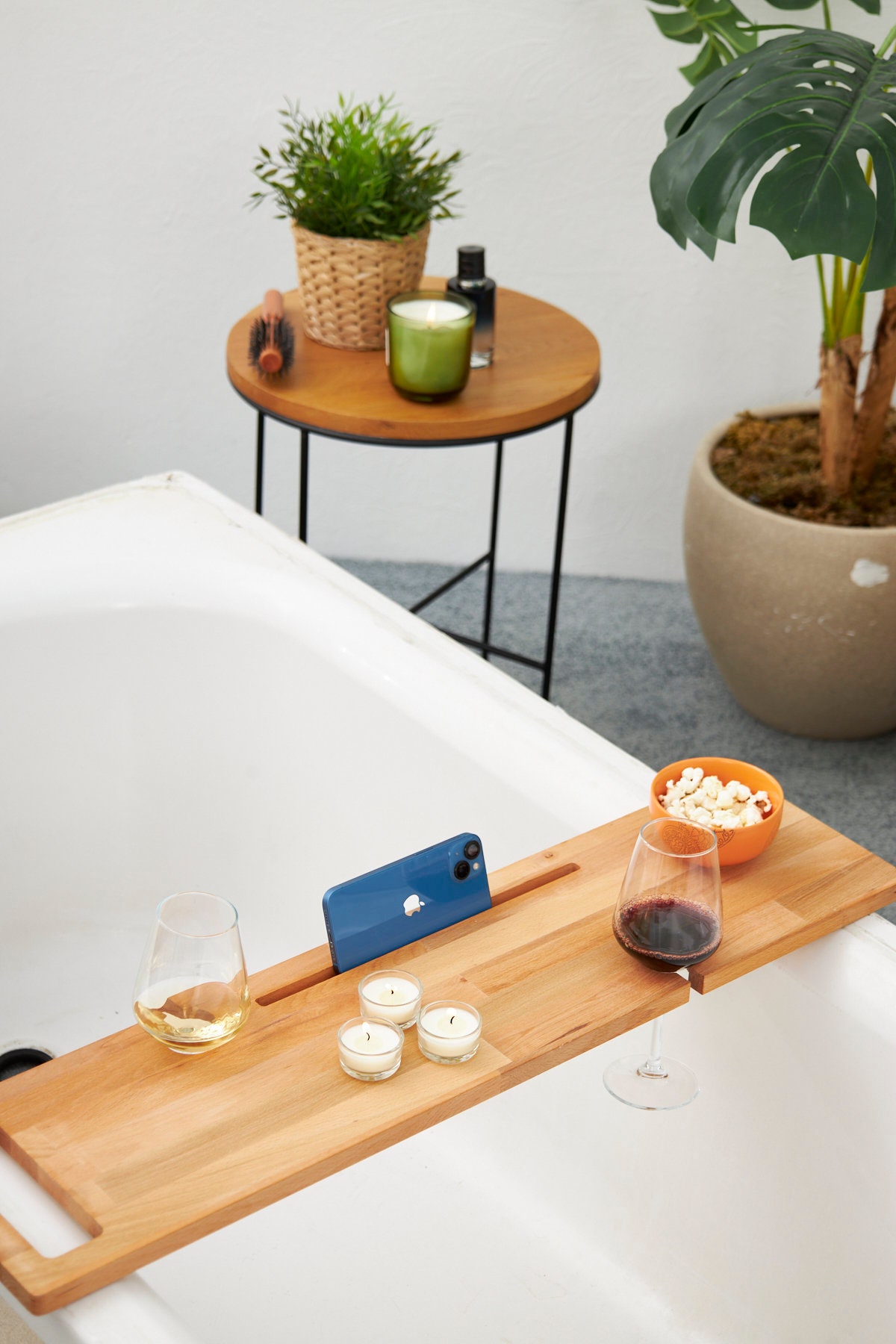 Solid Wood Bathtub Tray & Bath Organizer L3 - Etsy