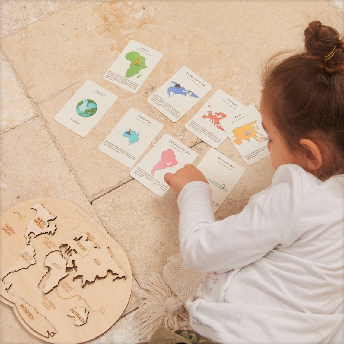 Continents of the World Learning Cards, Montessori Preschool ...