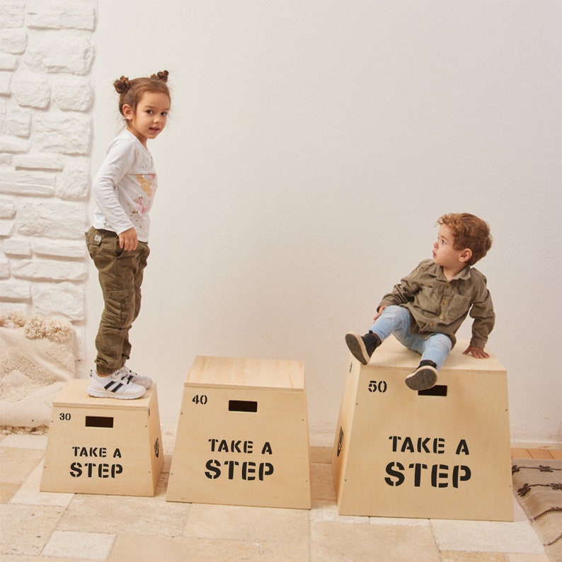 Plyometric Box Jumping Exercise Set, Crossfit Training Jump Box, Sports ...