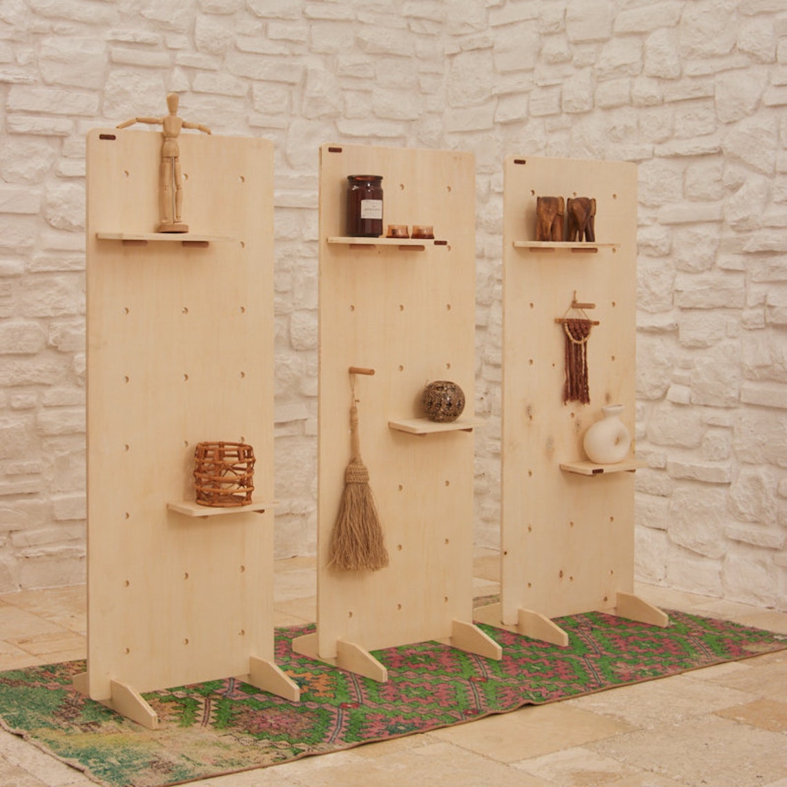 Free Standing Pegboard Shelving Display Unit Free Shelf With - Etsy