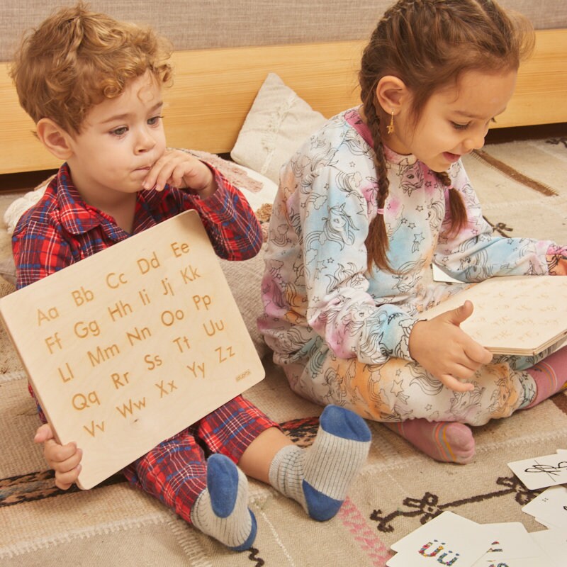 Wooden Alphabet and Handwriting Learning Set, Turkish Learning Board ...