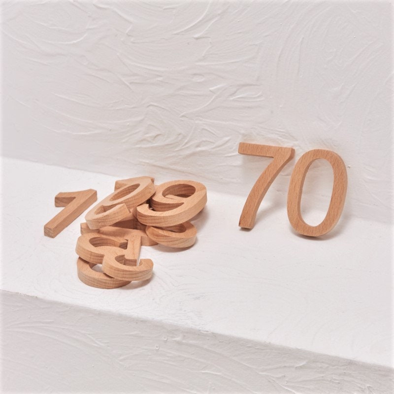 Wooden Number Set 0-9 With Math Symbols Educational Toy Math - Etsy