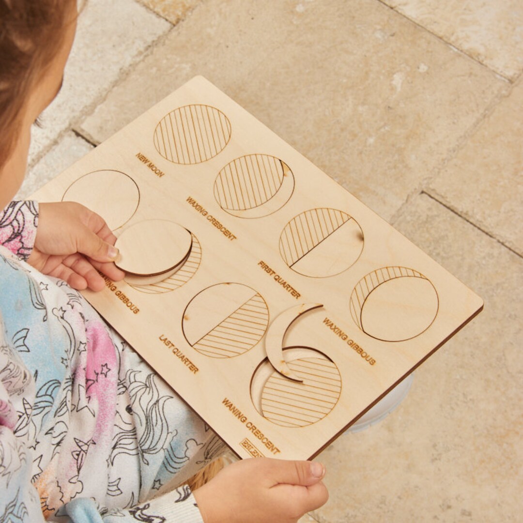 Wooden Puzzle Moon Phases - Etsy