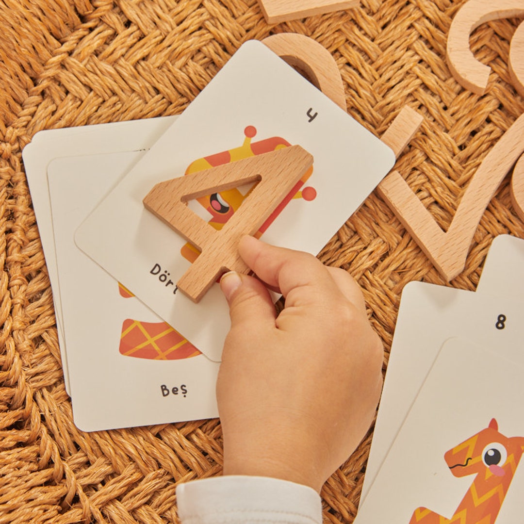 Numerals Learning Cards, Montessori Preschool Educational Cards turkish ...