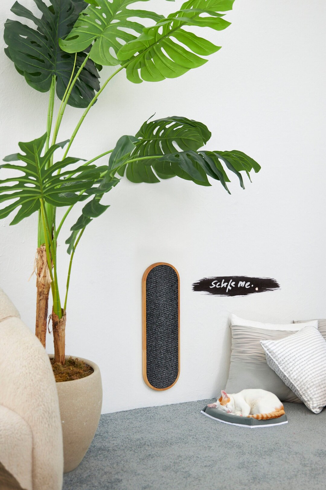 Wall-mounted Solid Wood Male Cat Scratching Pad - Etsy