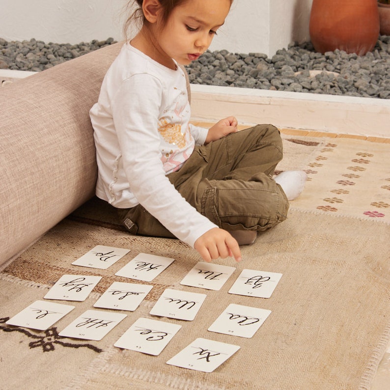 Wooden Alphabet Montessori Board and Tabletop Reference Chart, Classic ...