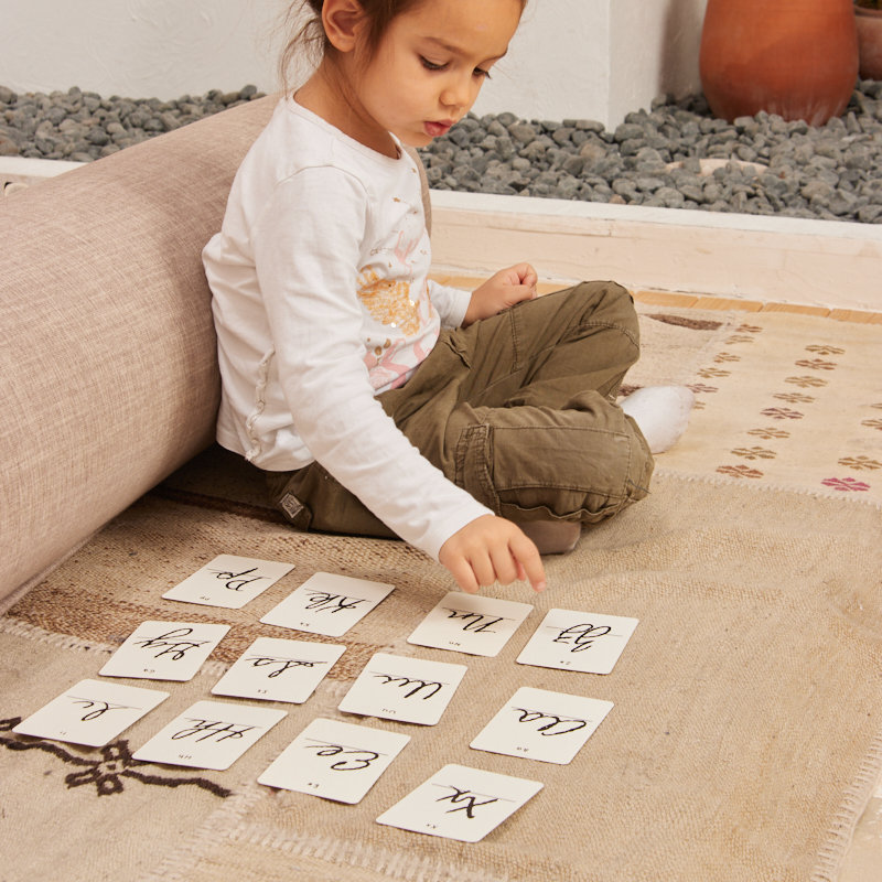 Wooden Alphabet Montessori Board and Tabletop Reference Chart, Classic ...