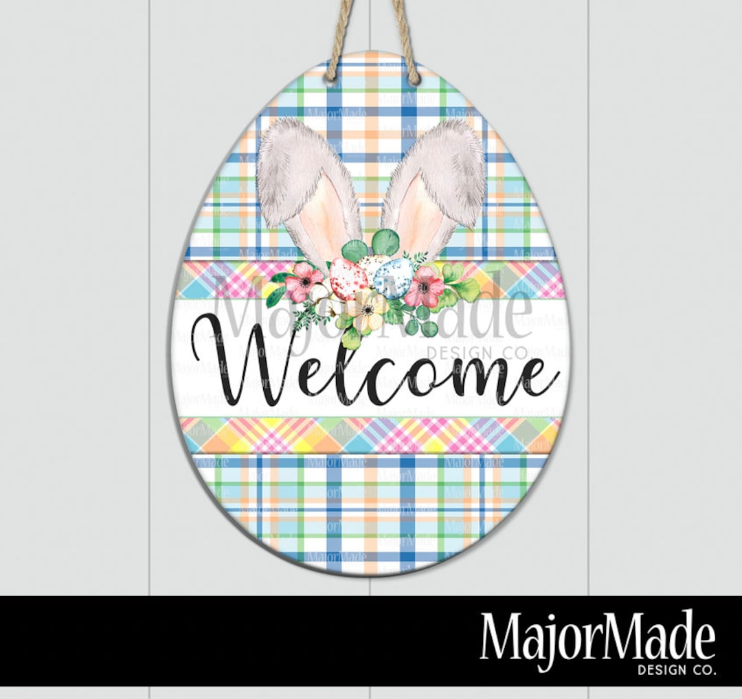 Easter Welcome Egg | Door Hanger Design | PNG | Sublimation Design ...