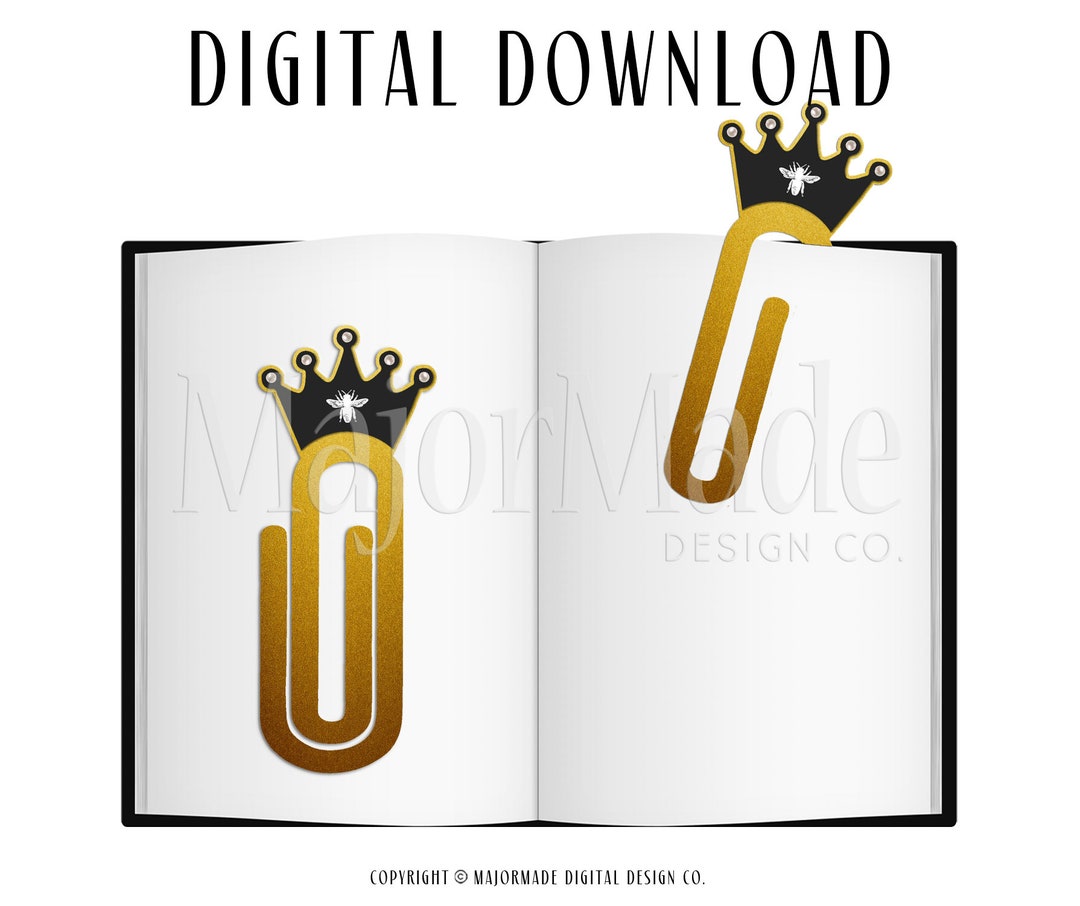 Crown Bookmark Design | PNG | Sublimation Design | Digital Download ...