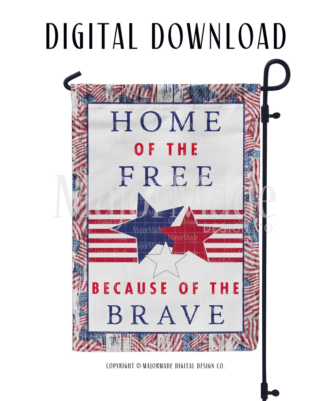 Home of the Free Garden Flag Design PNG Sublimation Design Digital ...
