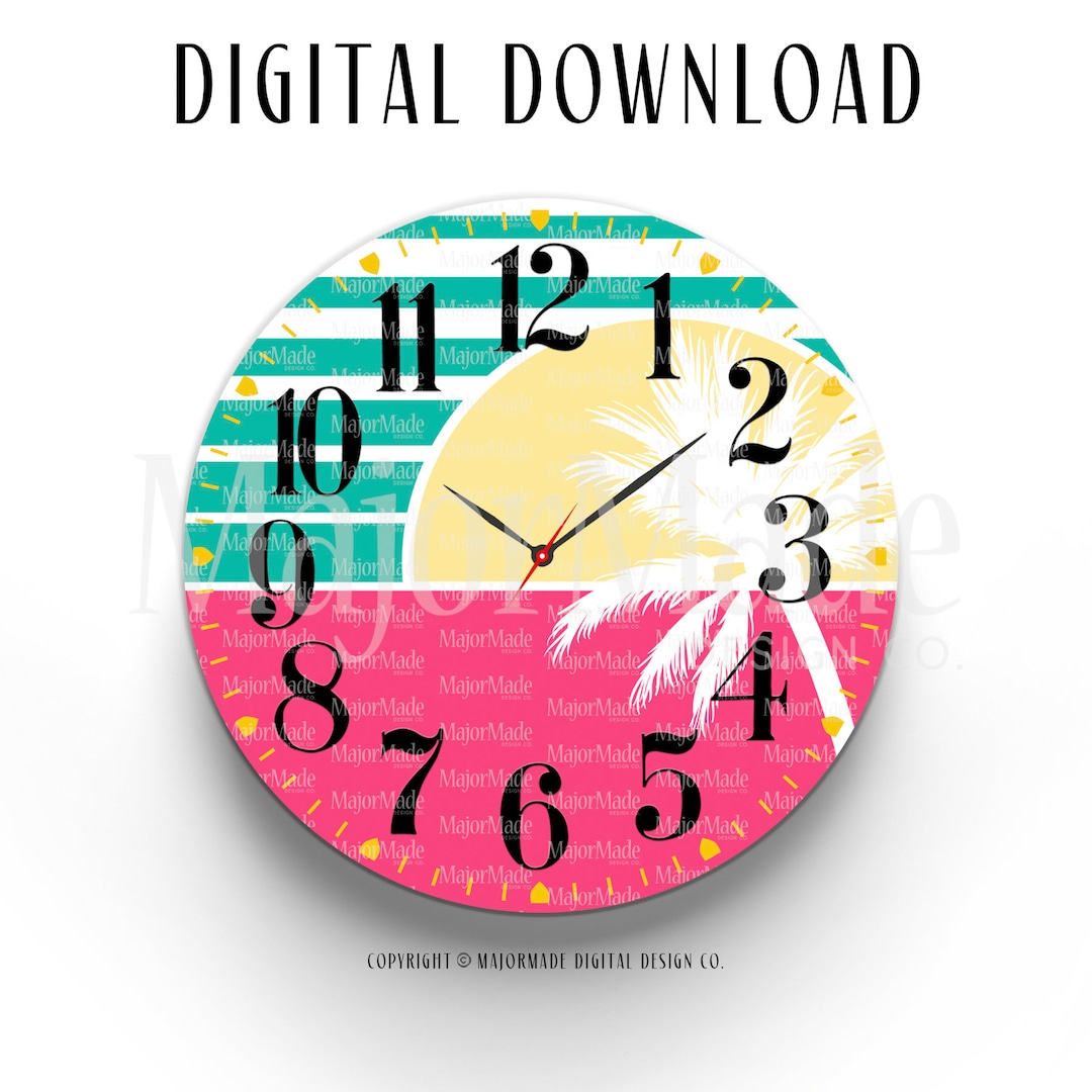 Retro Clock Design | Sublimation Clock Design | PNG | Sublimation ...