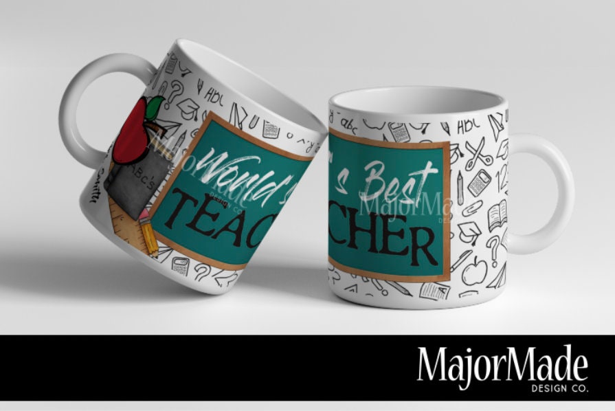 World's Best Teacher | Mug Design | PNG | Sublimation Design | Digital ...