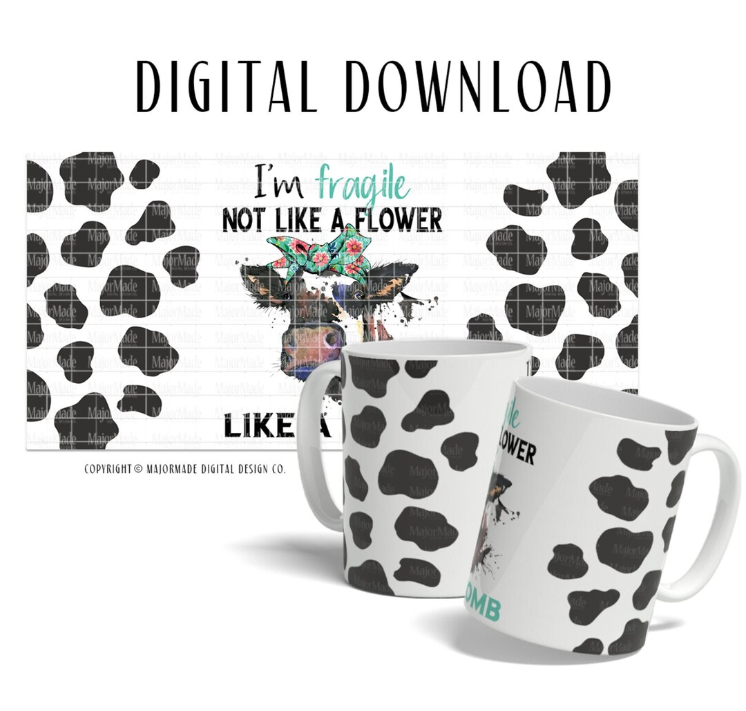 Fragile Flower | Mug Design | PNG | Sublimation Design | Digital ...