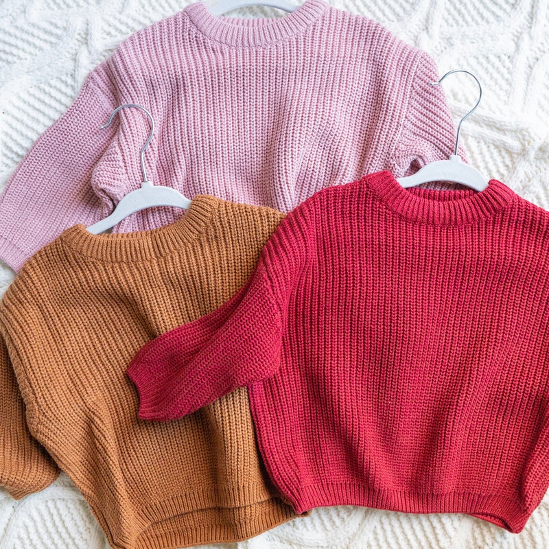 Plain Knit Sweater - Etsy