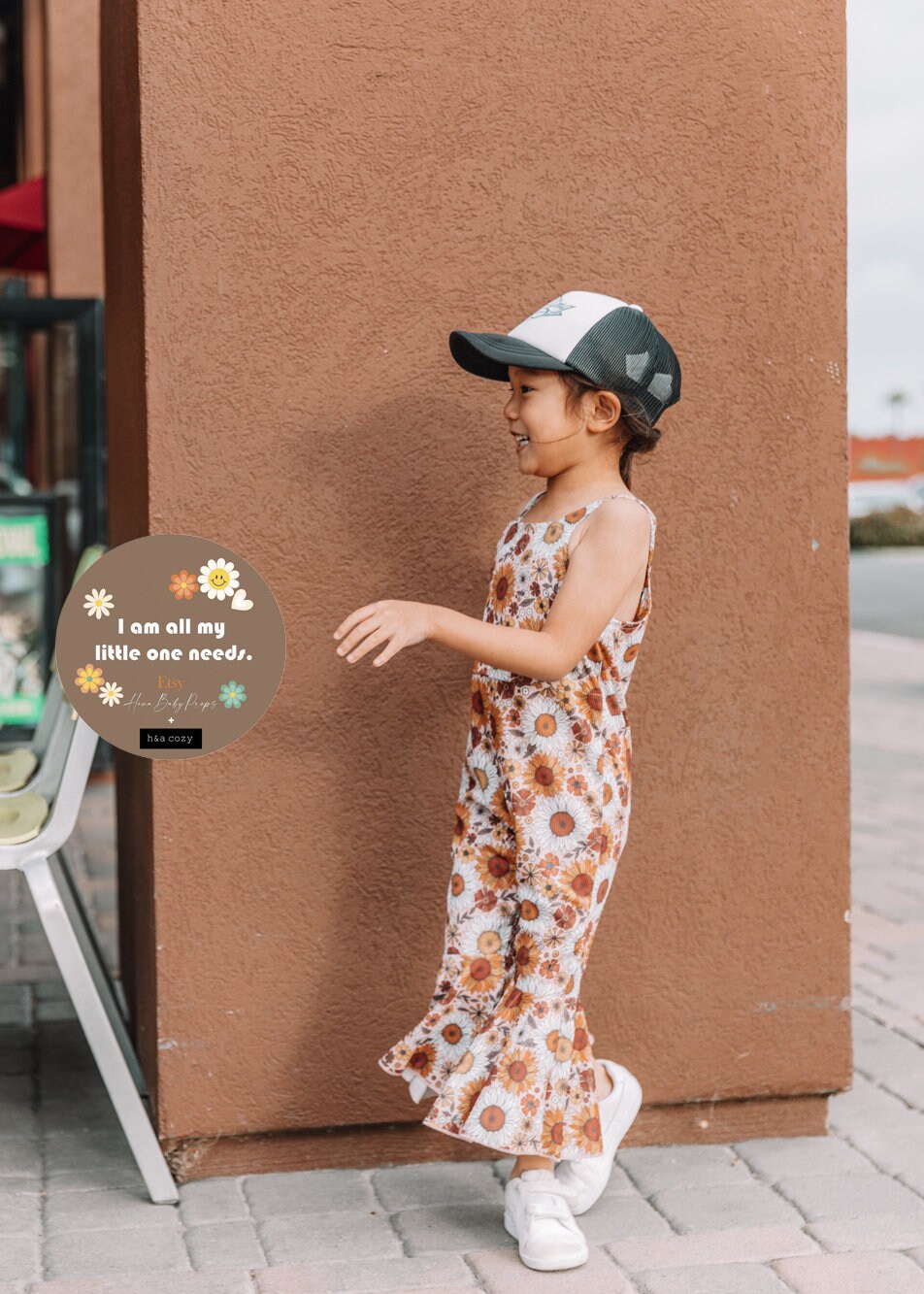Retro 70s Baby Girl Bell Bottom Floral Jumpsuit/ Toddler Bell Bottoms ...