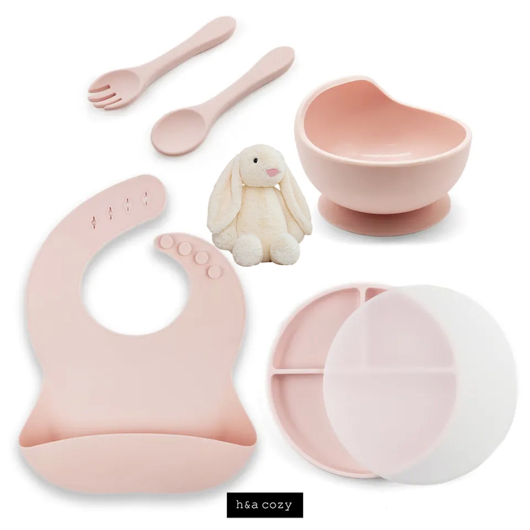 Silicone Baby Weaning Set: 6-piece Feeding Kit With Suction Plate - Etsy
