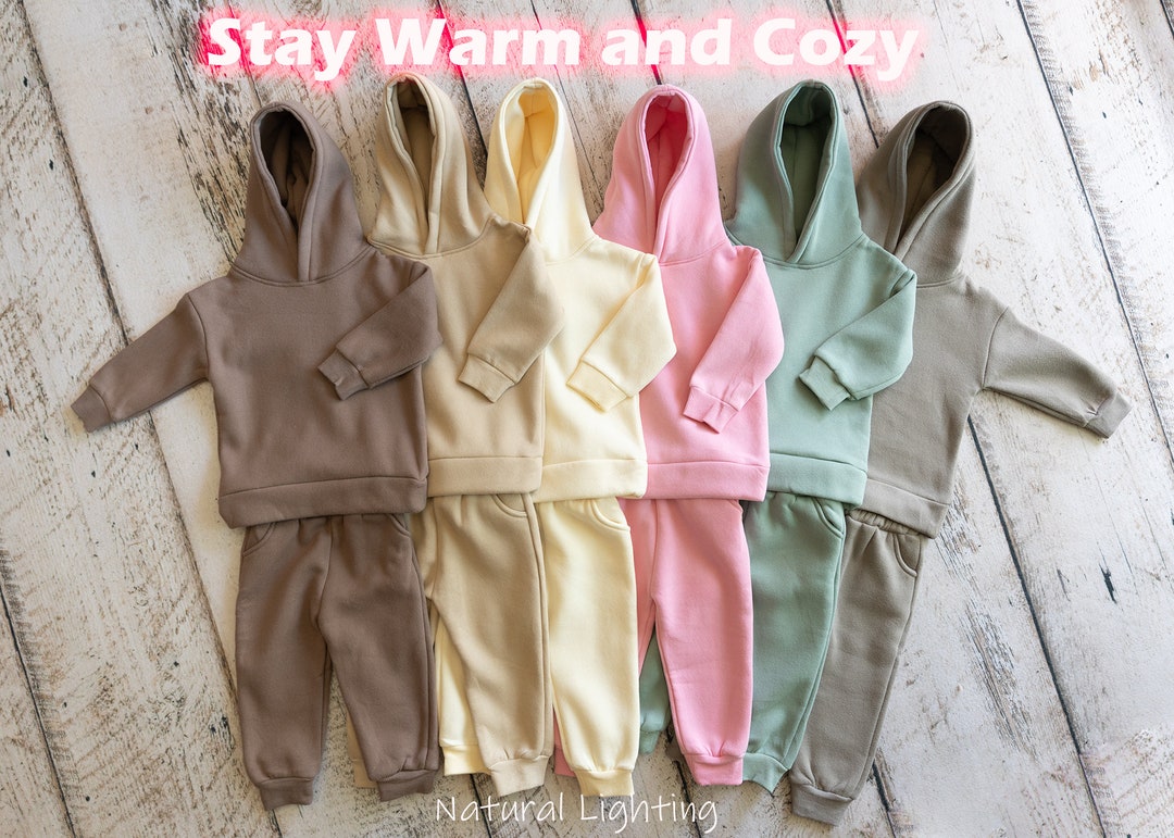 COZY & WARM Unisex Kid’s Fleece Hoodies and Pants, Jogger Set, Kids ...