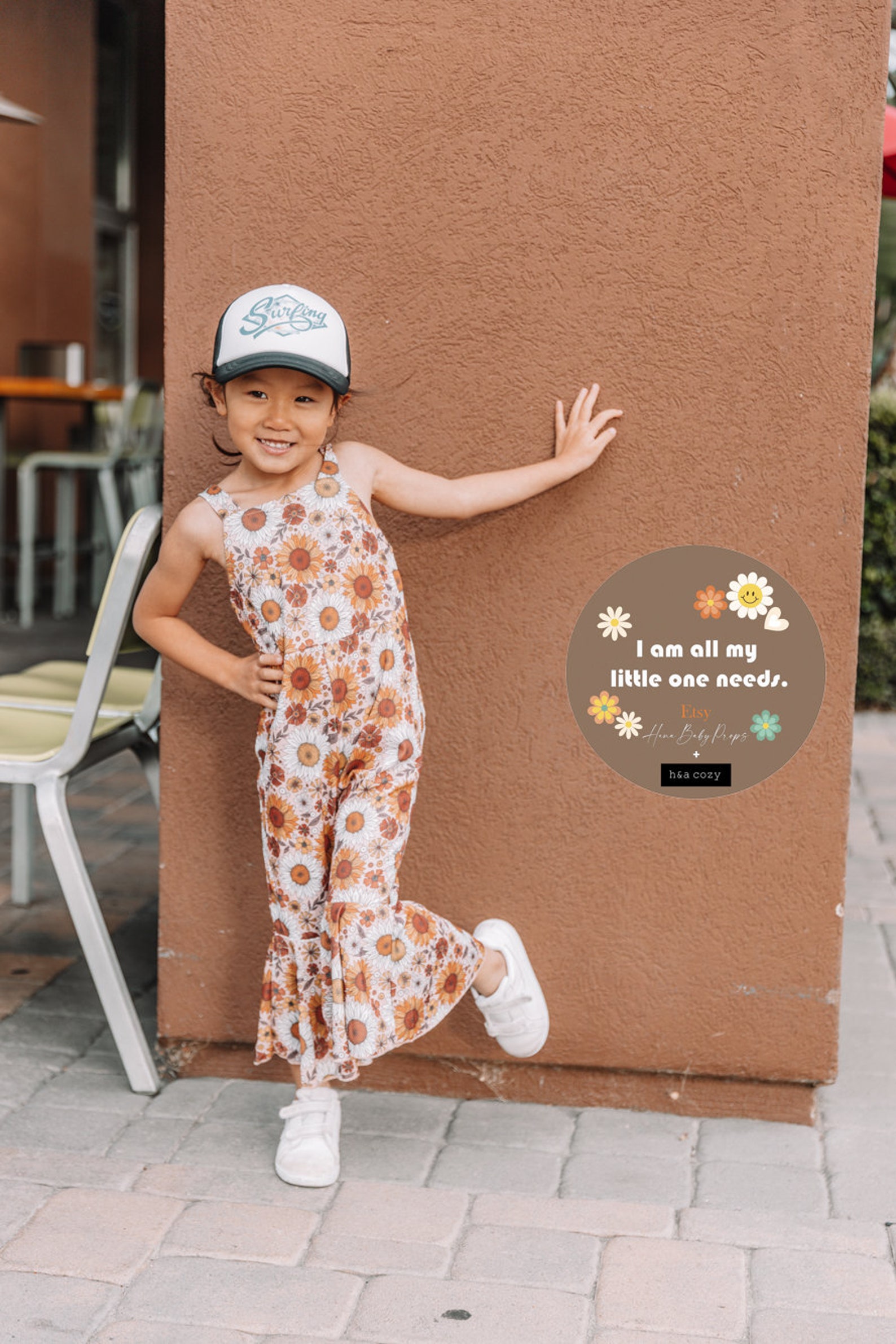 Retro 70s Baby Girl Bell Bottom Floral Jumpsuit/ Toddler Bell Bottoms ...