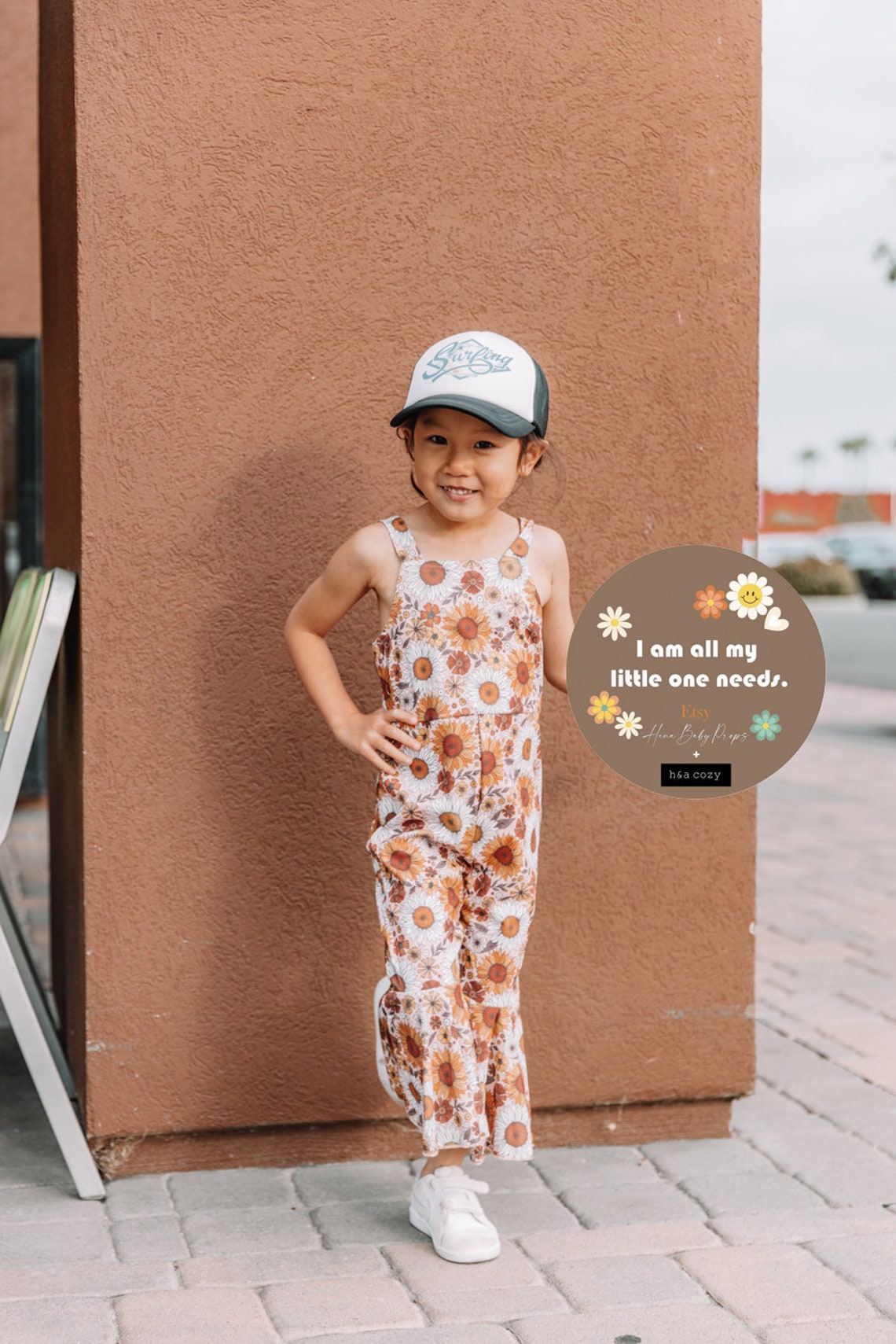 Retro 70s Baby Girl Bell Bottom Floral Jumpsuit/ Toddler Bell Bottoms ...
