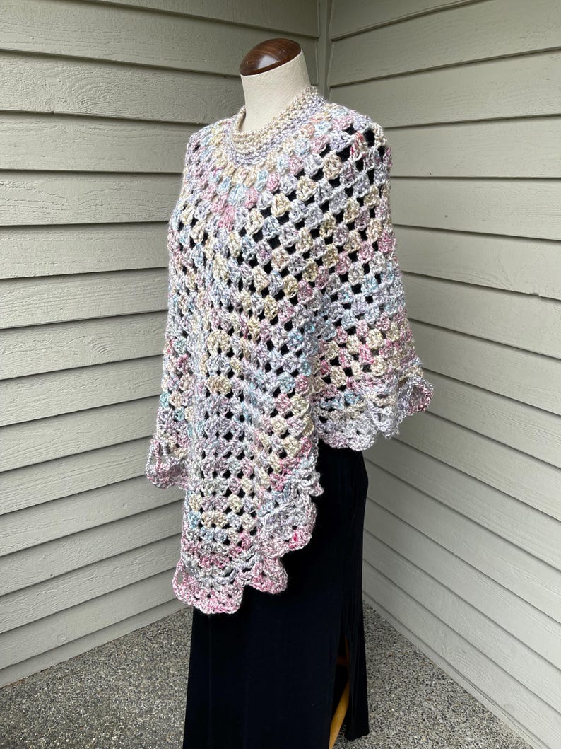 Coming Home Poncho, Scallop-edge Poncho, Martha Stewart Inspired Poncho ...