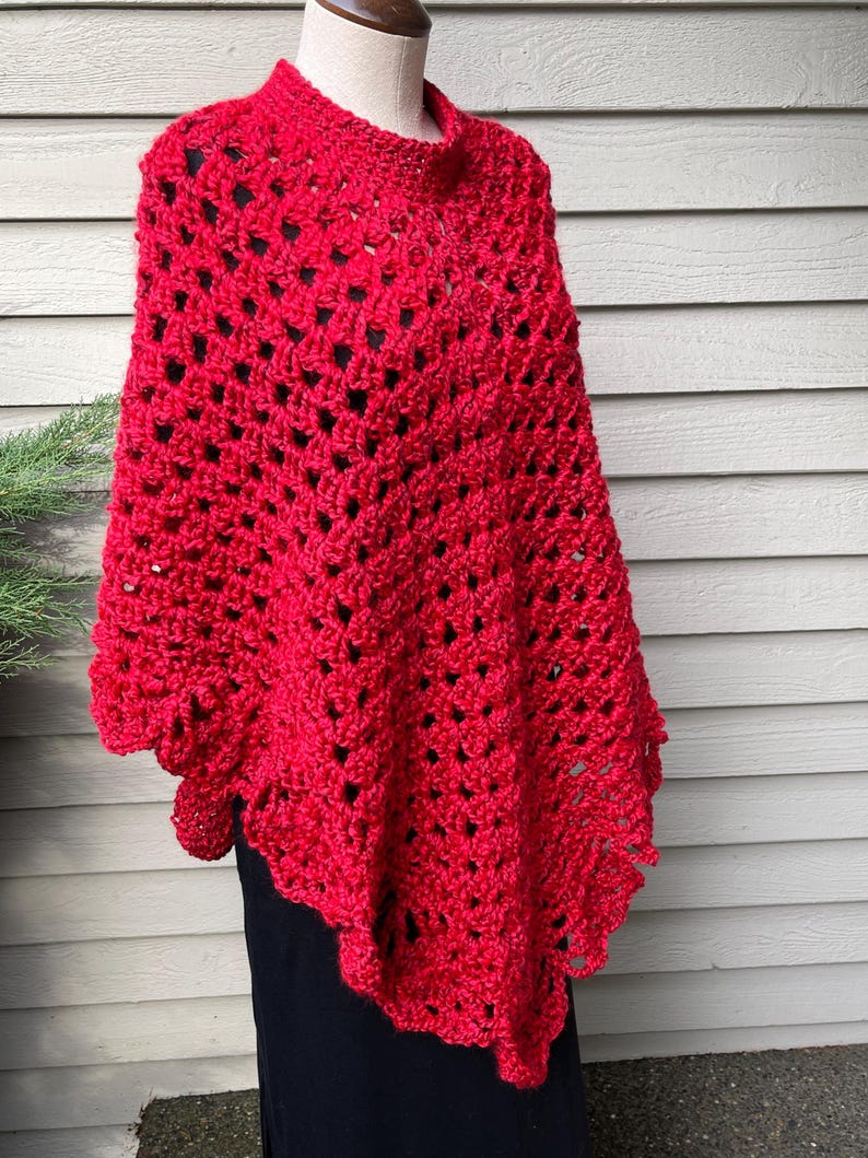 Coming Home Poncho, Scallop-edge Poncho, Martha Stewart Inspired Poncho ...