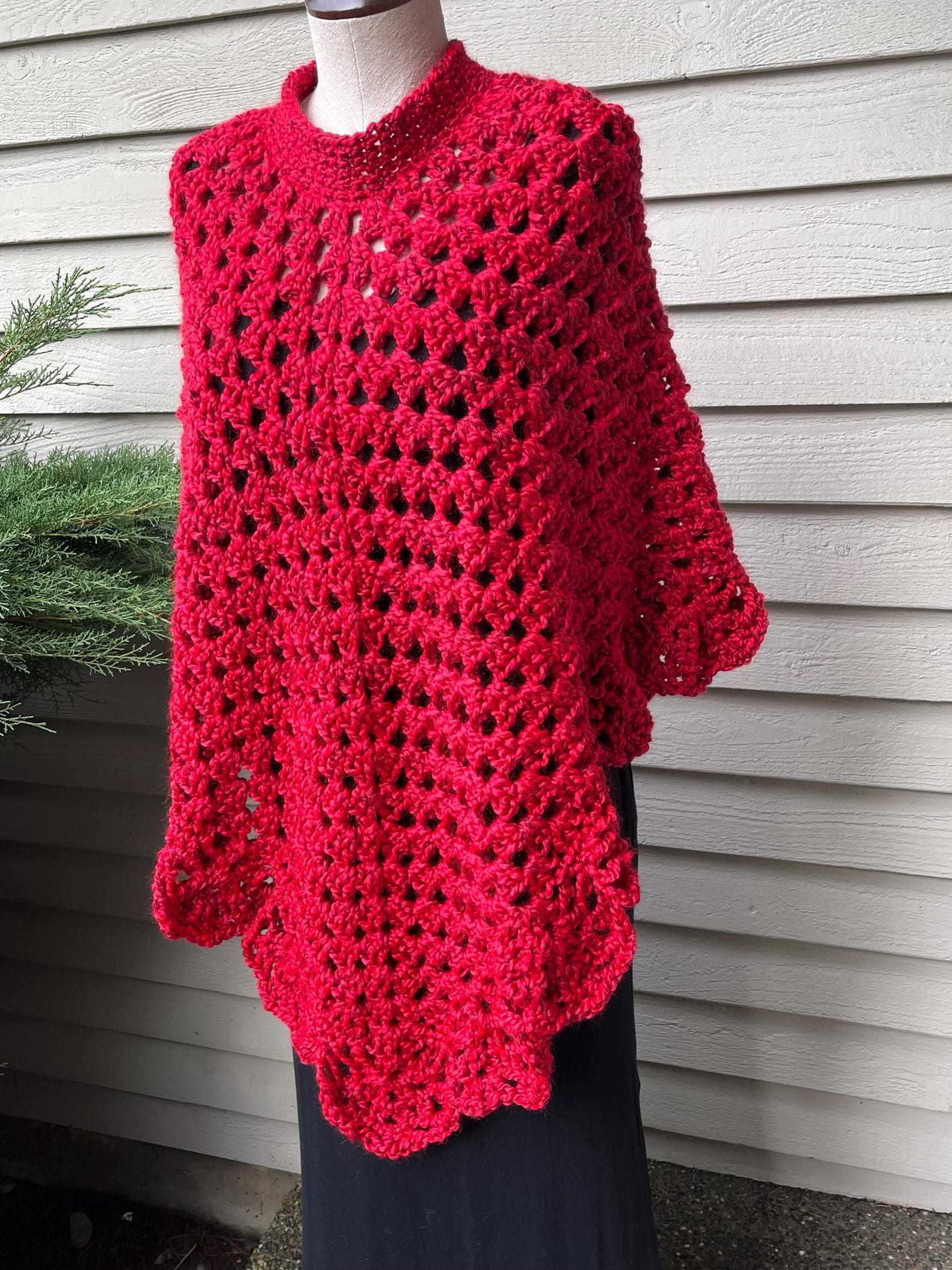 Coming Home Poncho, Scallop-edge Poncho, Martha Stewart Inspired Poncho ...
