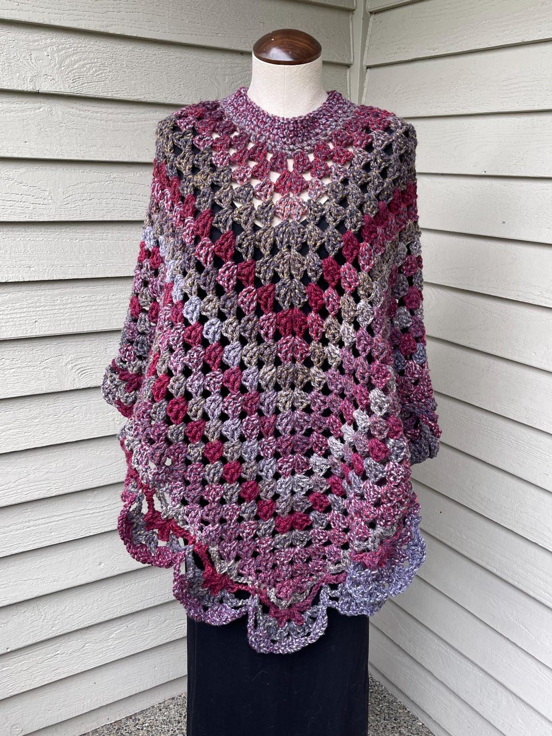 Coming Home Poncho, Scallop-edge Poncho, Martha Stewart Inspired Poncho ...
