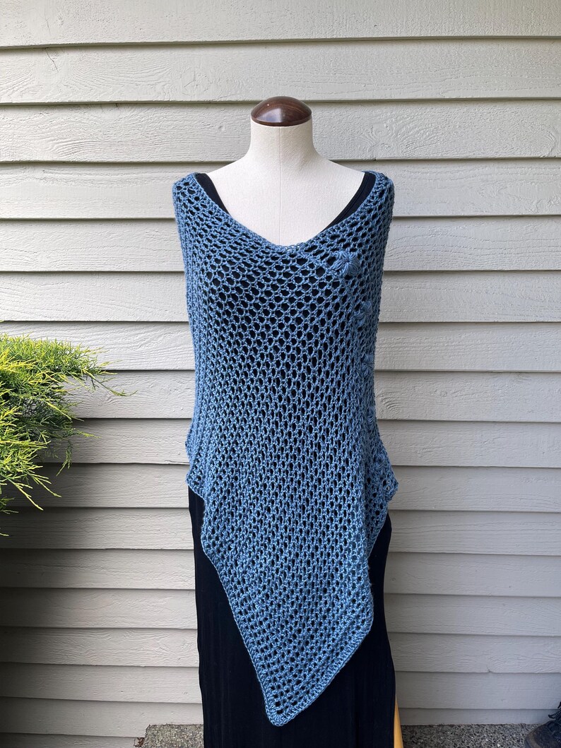 Handmade Crochet Flower Mesh Poncho, Boho Layering Wrap - Etsy UK