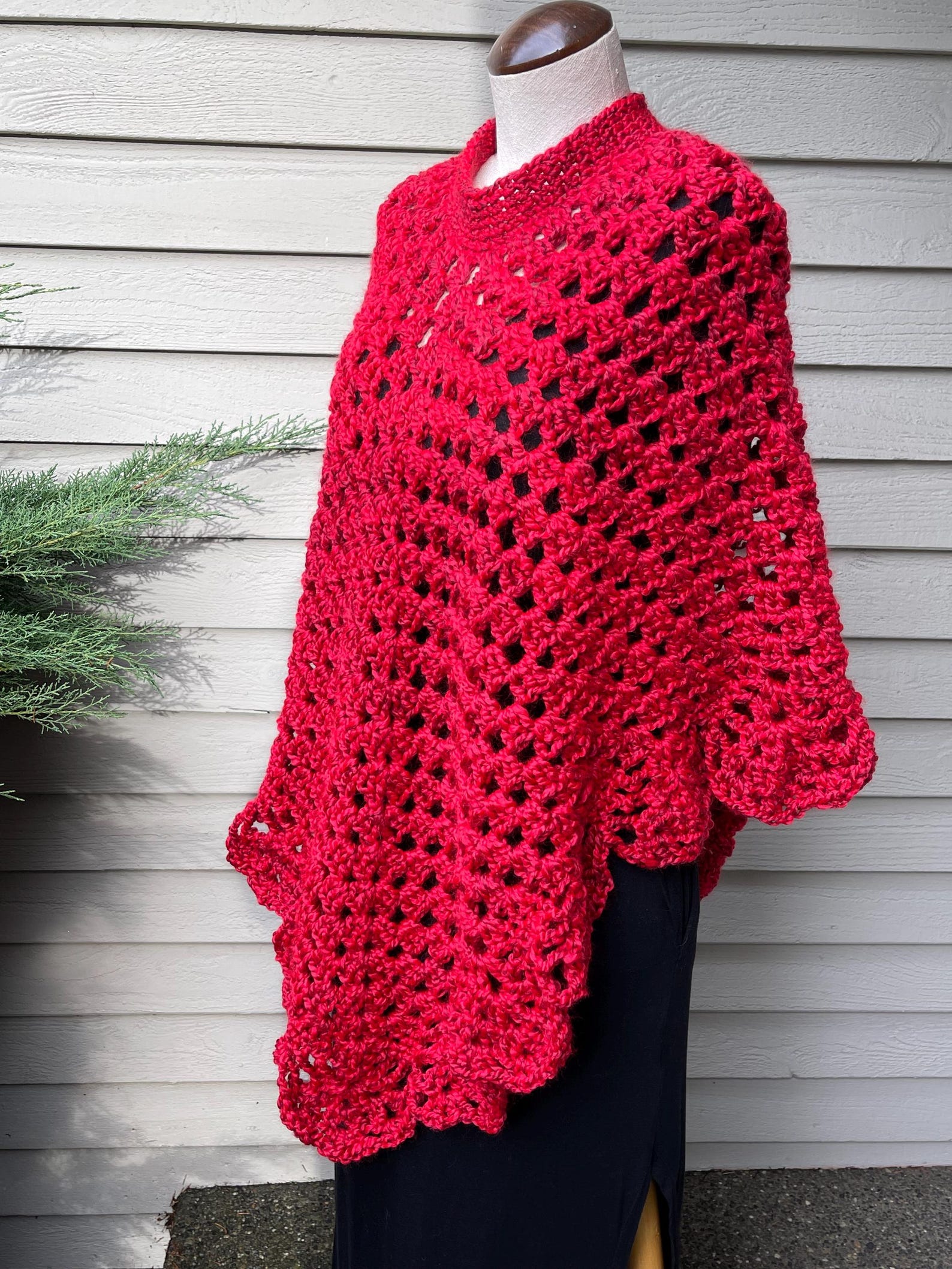 Coming Home Poncho, Scallop-edge Poncho, Martha Stewart Inspired Poncho ...