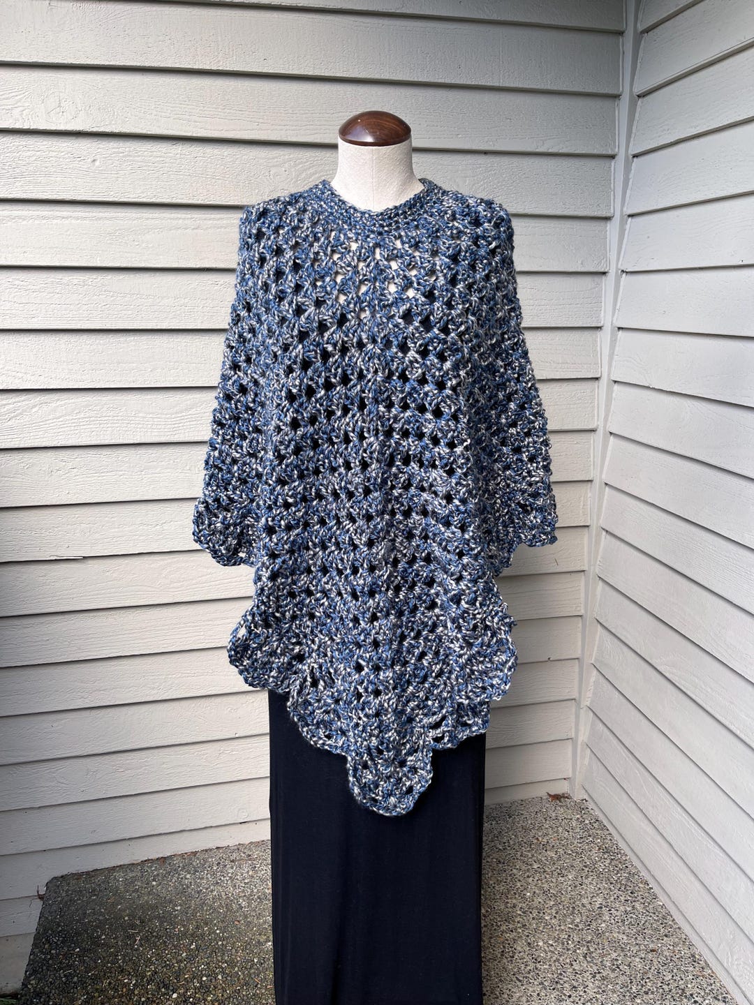Coming Home Poncho, Scallop-edge Poncho, Martha Stewart Inspired Poncho ...