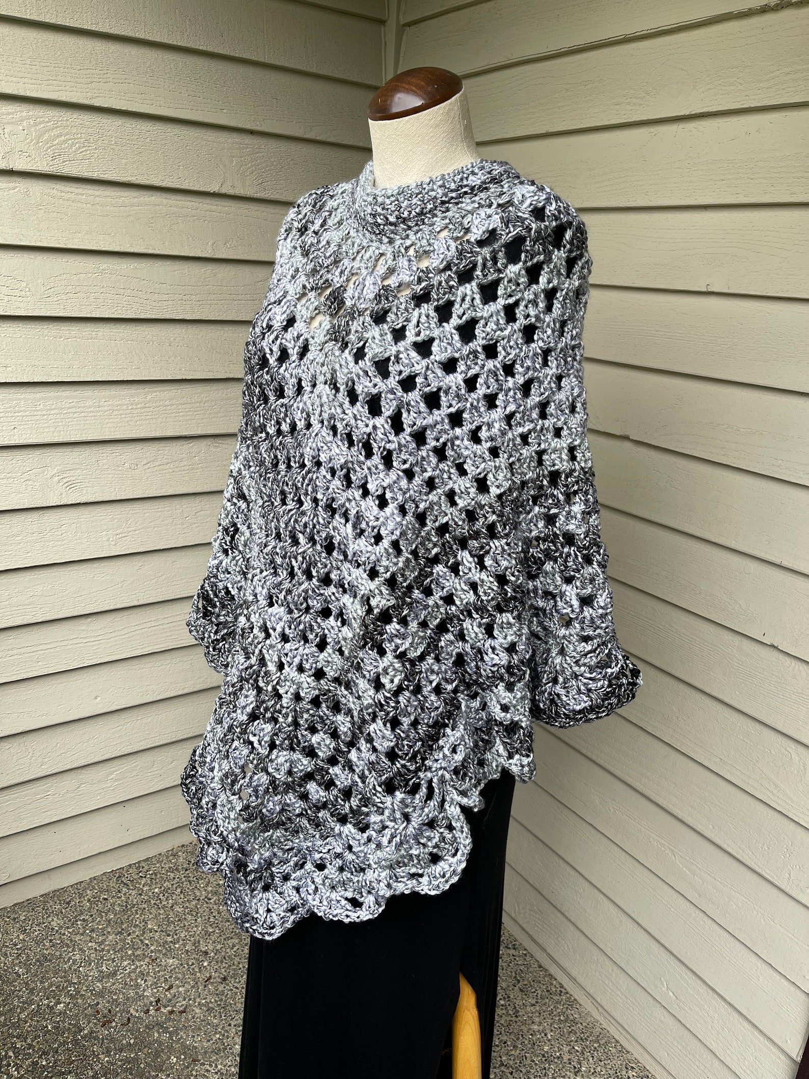 Coming Home Poncho, Scallop-edge Poncho, Martha Stewart Inspired Poncho ...