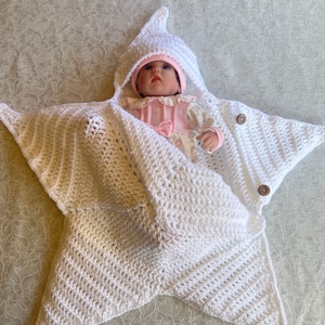Crochet Baby Star Sleeper, Star Bunting Blanket, Newborn Gift, Baby ...
