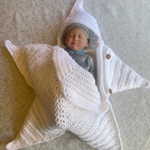 Crochet Baby Star Sleeper, Star Bunting Blanket, Newborn Gift, Baby ...