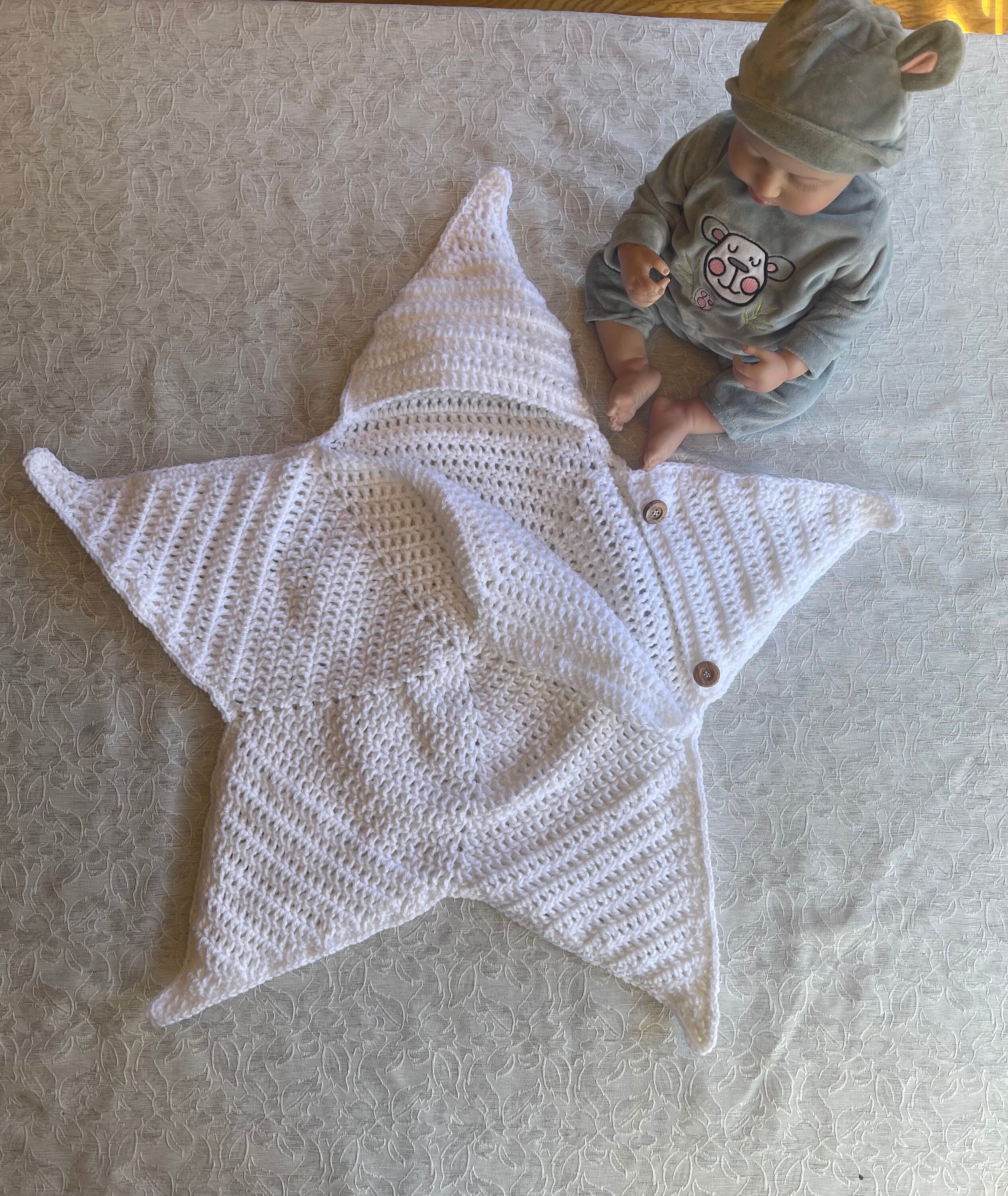 Crochet Baby Star Sleeper, Star Bunting Blanket, Newborn Gift, Baby ...