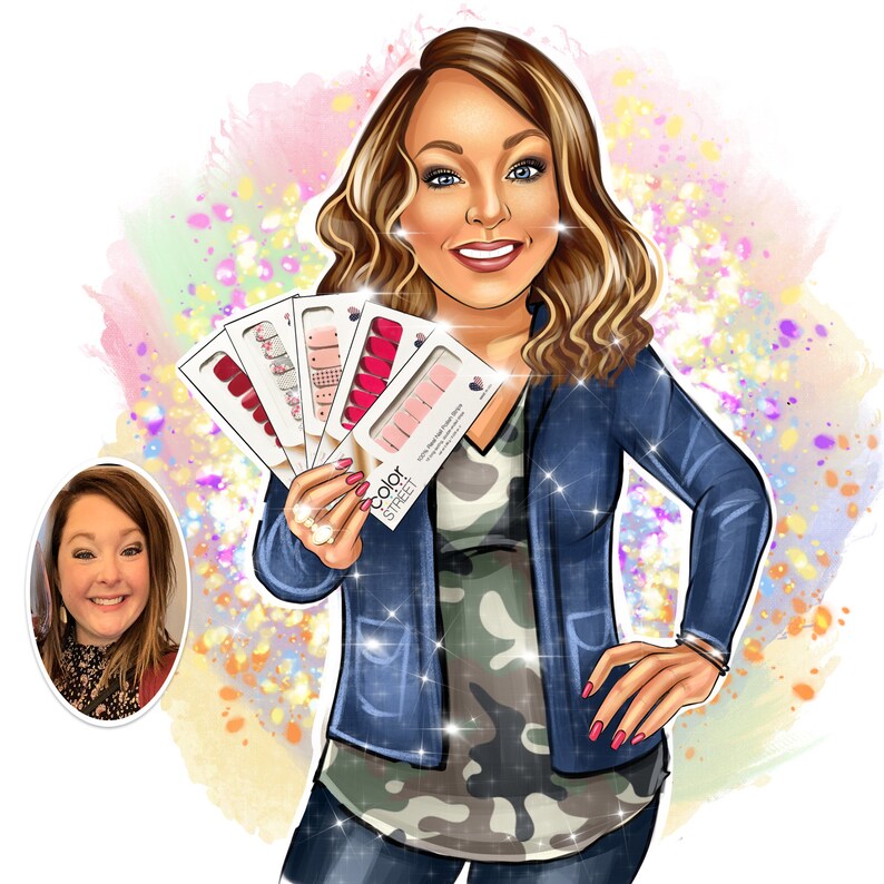 Color Street Nail Strips Logo Nail Technician Logo Cartoon - Etsy