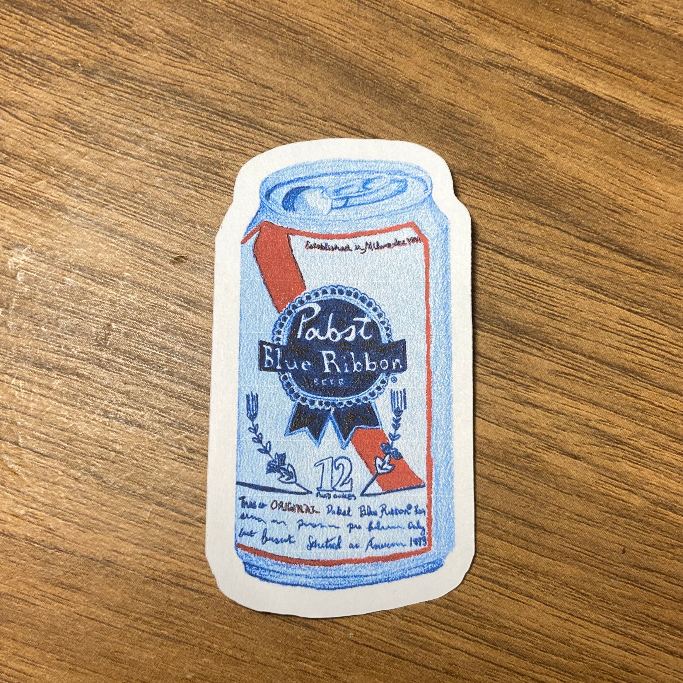 Hand Drawn PBR Sticker - Etsy