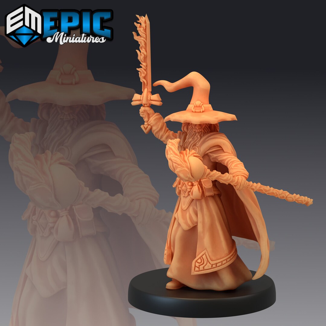 Wizard Dwarf Gnome Adventuring Party Epic Miniatures 3d Printed ...