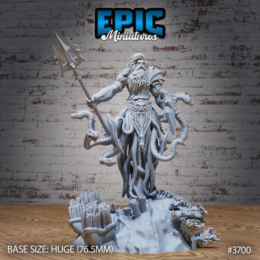 Nodens Epic Miniatures 3d Printed Deity - Etsy