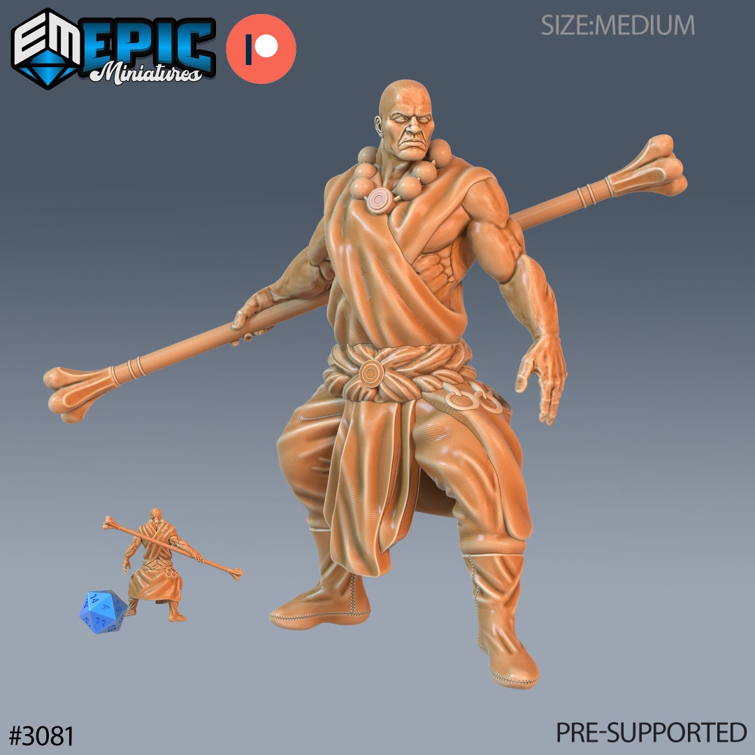 Warlock Monk Barbarian Player Character Party Epic Miniatures - Etsy