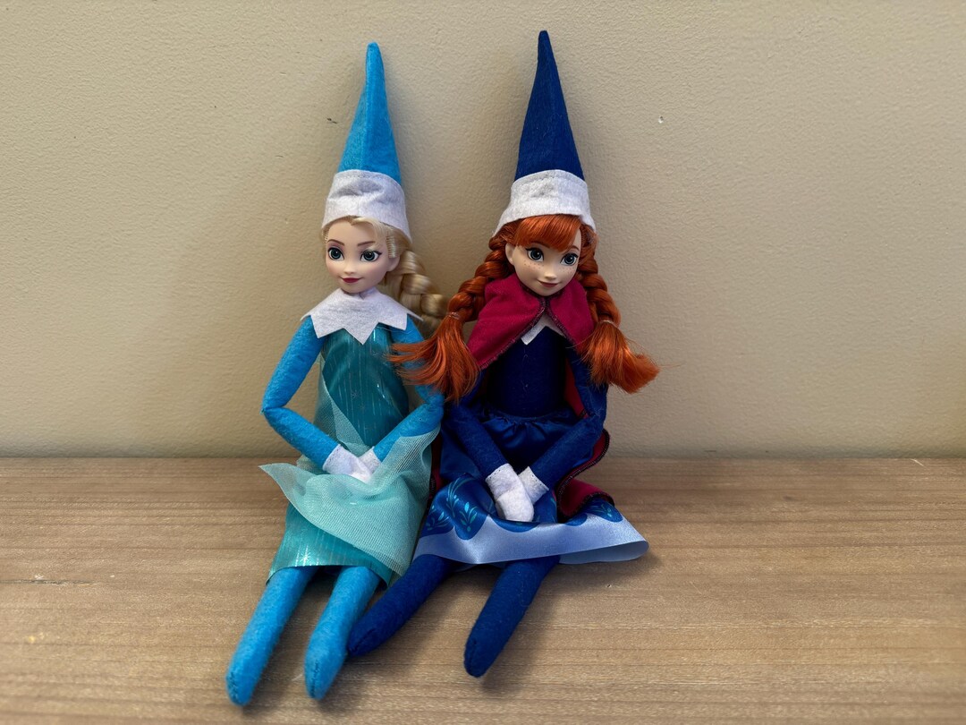 Frozen Anna and Elsa Custom Made Elf Dolls EMBROIDERY Available ...