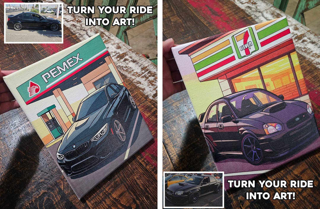 Custom Car Canvas Print: Pemex 7eleven Shell Custom GMC Chevy JDM BMW ...